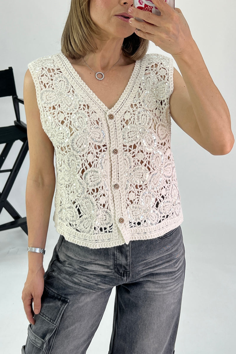 CHALECO DETALLES LENTEJUELA – Sthela & Co